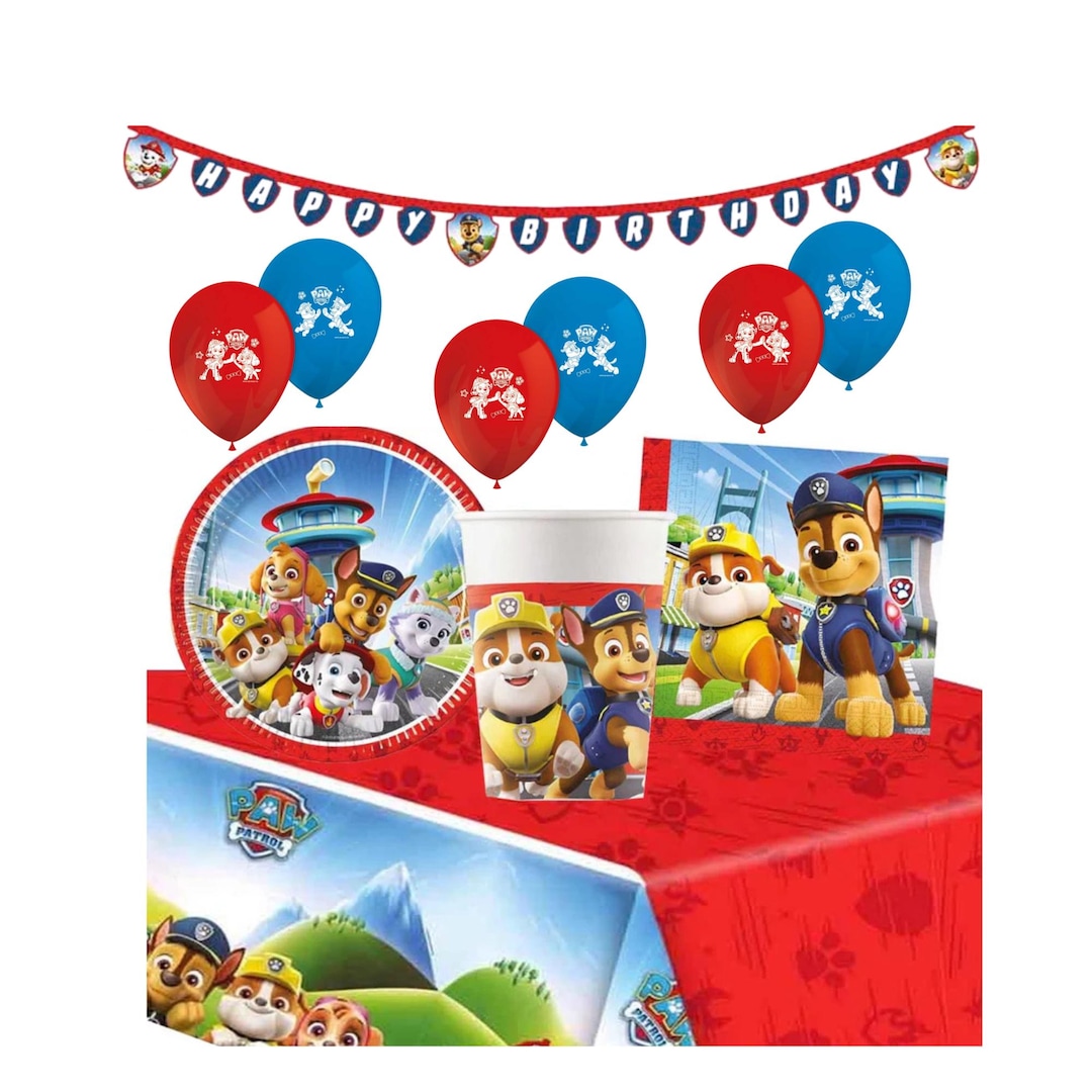 Paw Patrol Party Decorations Tableware Plates Napkins Cups Tablecover ...