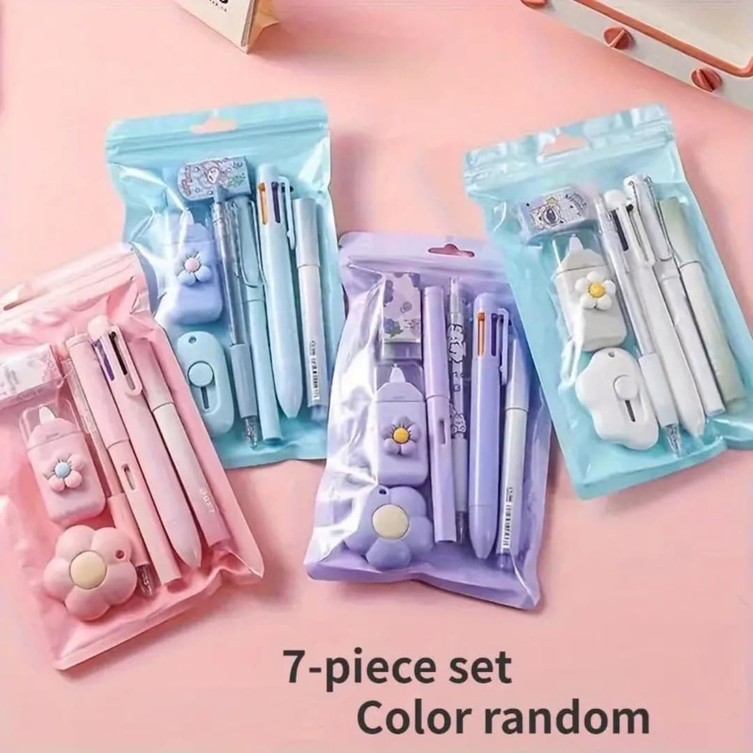 Stationery Set - School Stationery Set for Girls| Pastel Stationery Set| Kawaii Stationery Set ...