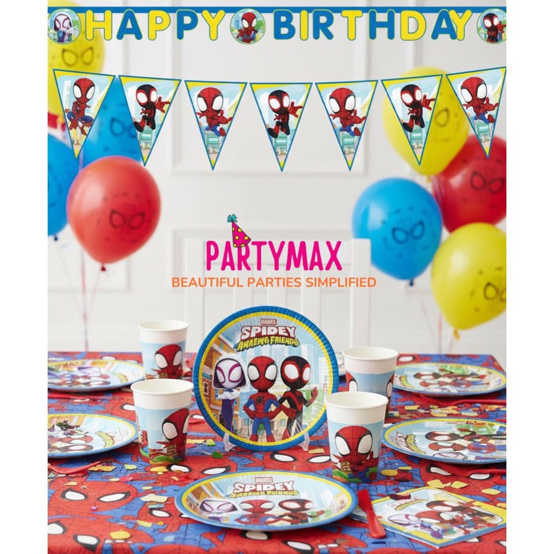 Spidey and Friends Birthday Party Decorations: Tableware Set - Etsy