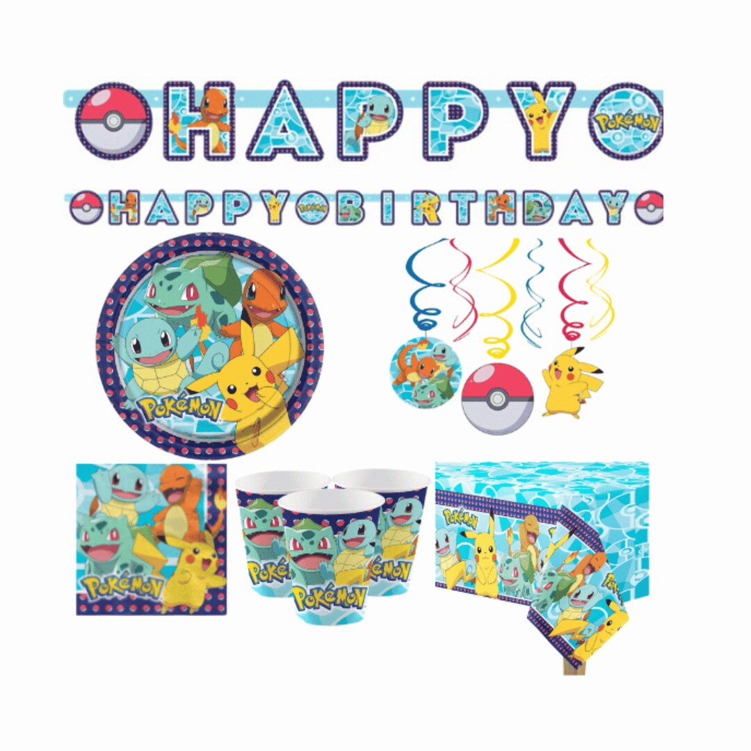Pokemon Birthday Party Supplies Everything for the Party Table: Plates ...