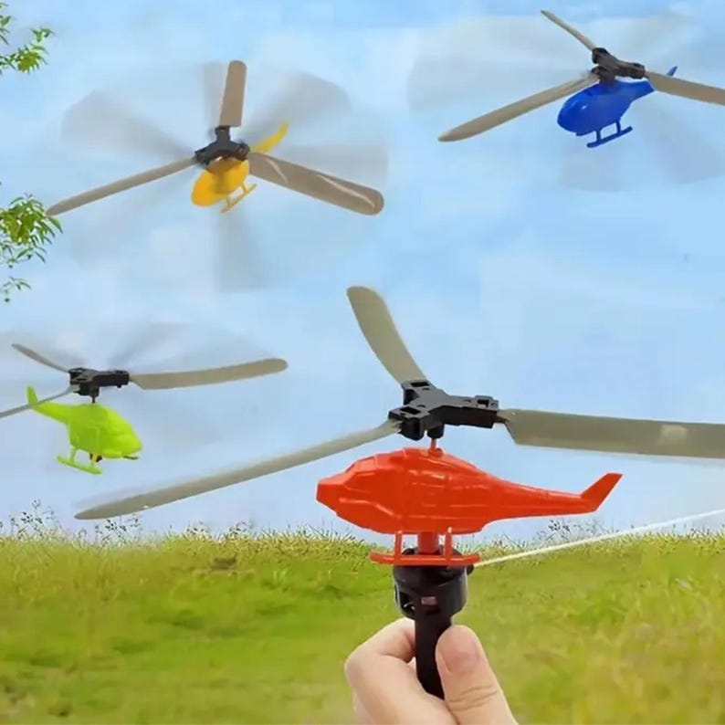 Pull String Helicopter Toy: Party Bag Filler, Boys Favors - Etsy UK