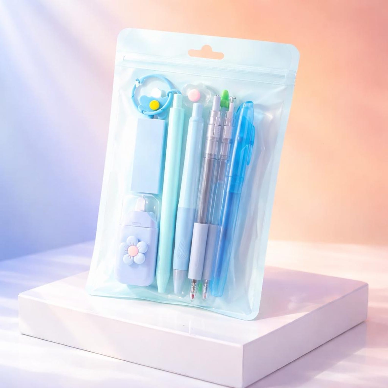 Kawaii Pastel Stationery Set: 7-piece School Supplies - Etsy