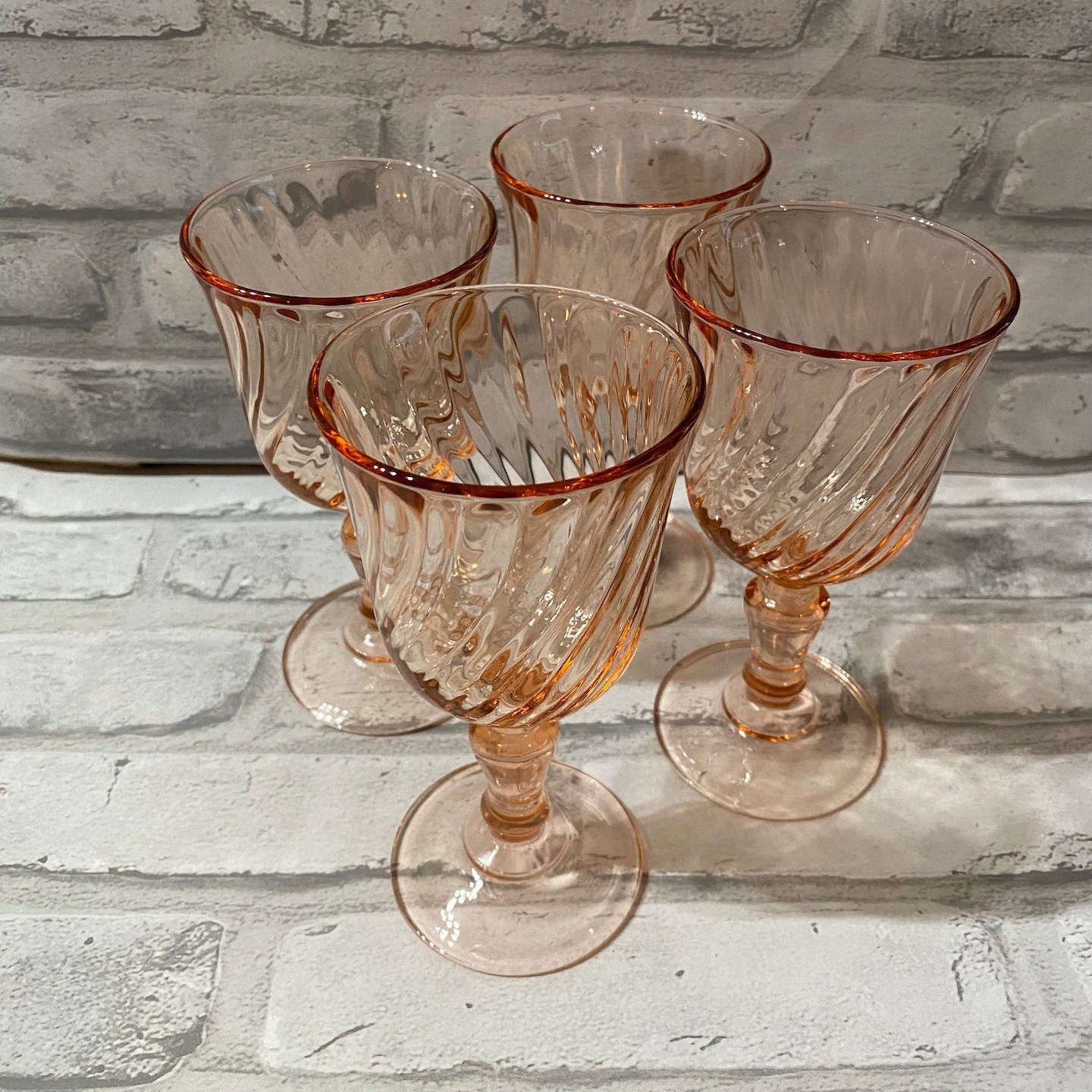Luminarc French Glassware Set of 4 Vintage Rosaline Pink - Etsy