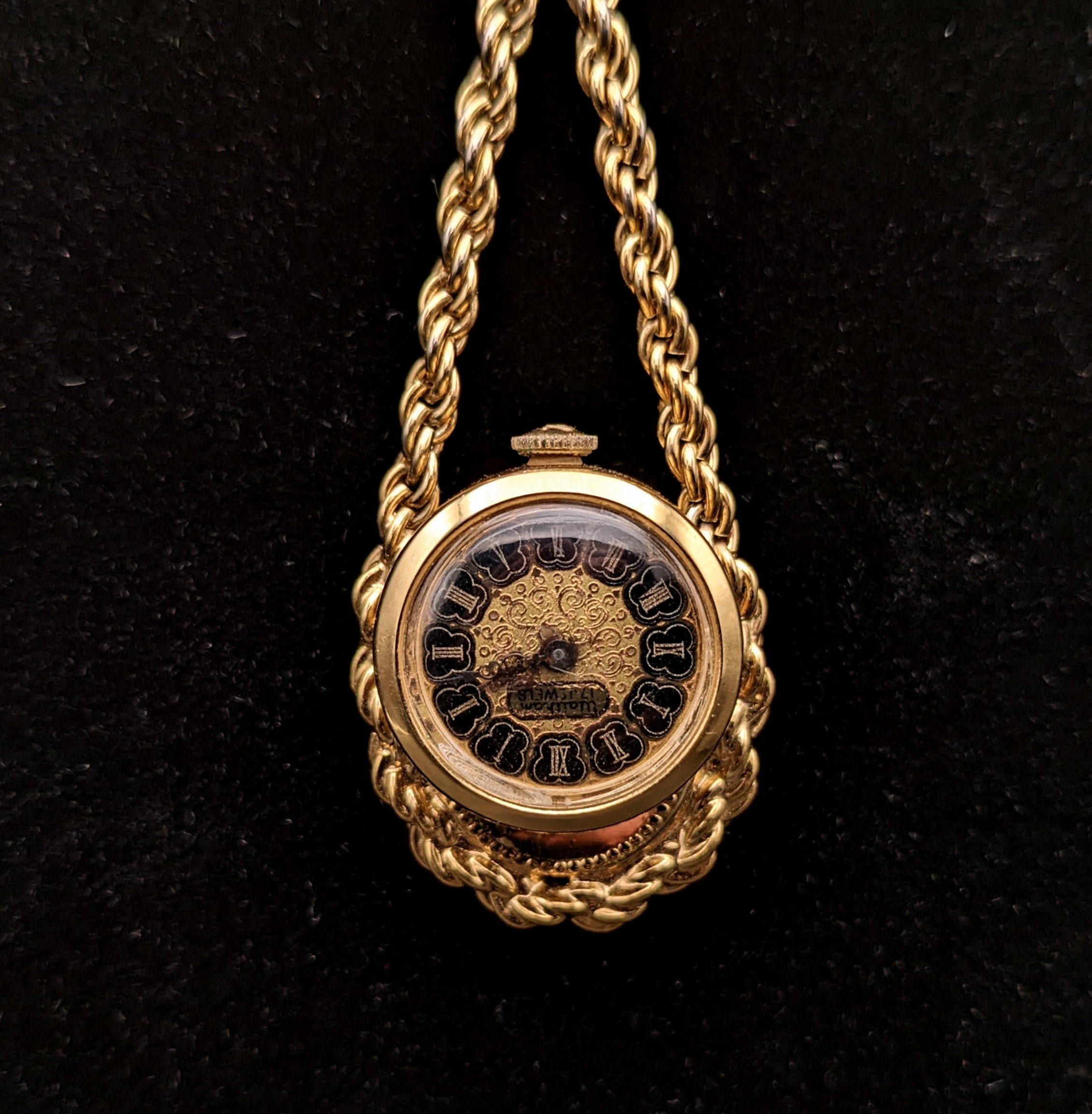 Vintage Cameo Watch NECKLACE Waltham 17 Jewels Gold Tone - Etsy