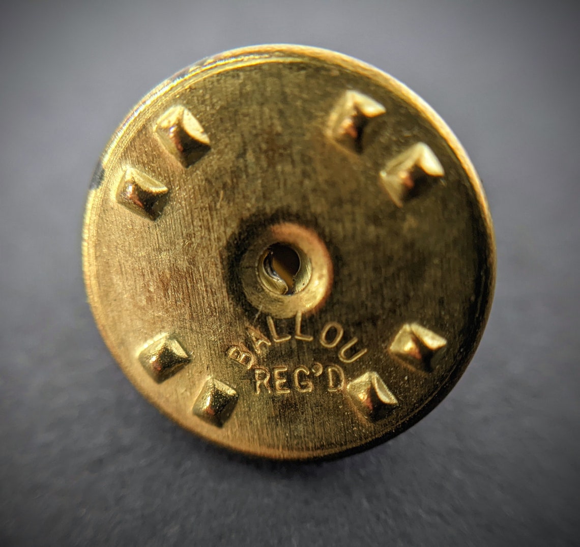 Vintage Ballou Reg'd Angel on My Shoulder LAPEL TACK PIN Gold Tone Blue ...