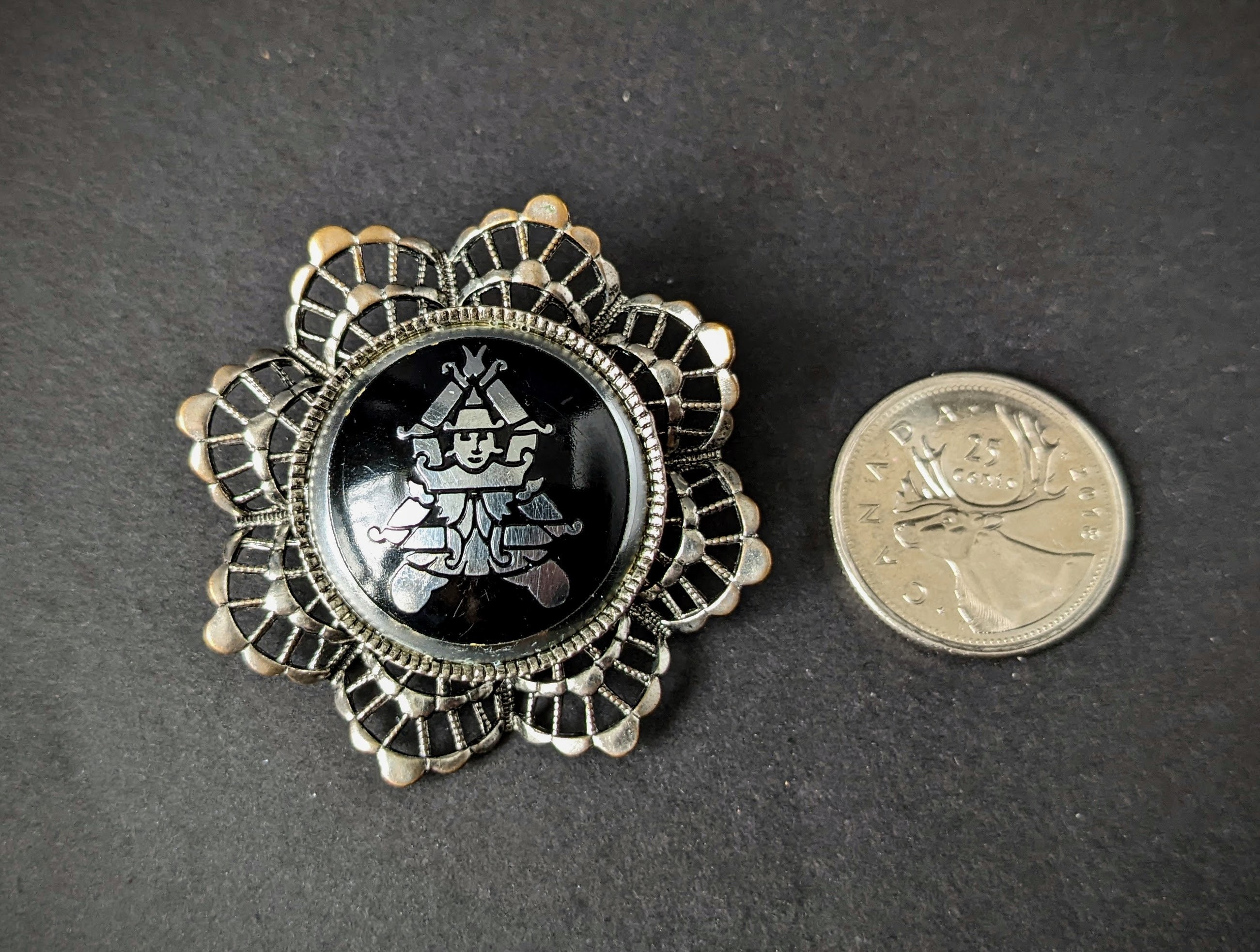 Vintage 1940's Vishnu Hindu God BROOCH Silver Tone Niello Siam A - Etsy