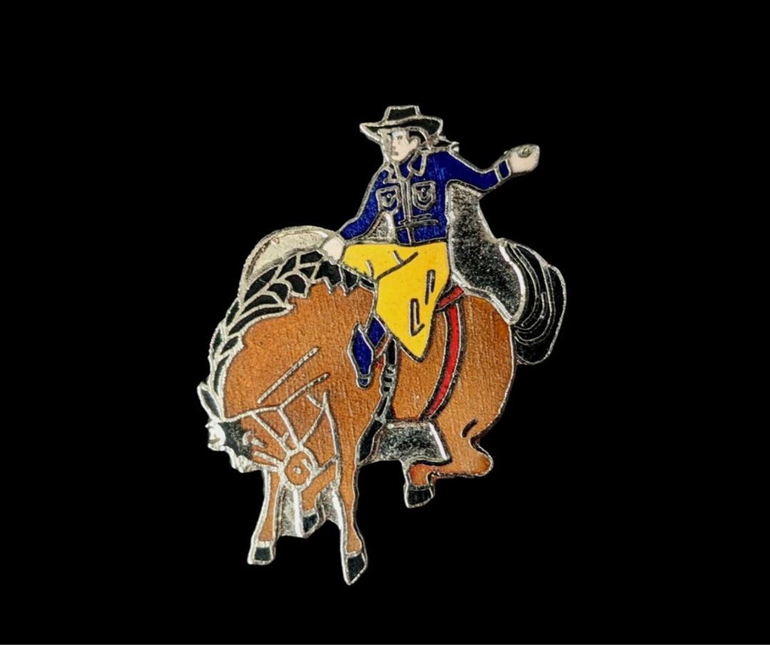 Vintage Cowboy Rodeo Bucking Bronco LAPEL TACK PIN A - Etsy