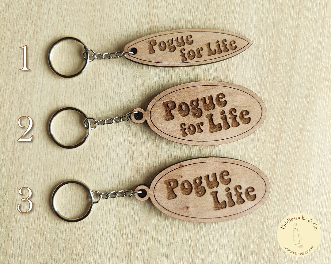 Pogue for Life Outer Banks Wooden Keyring 3 OBX Pogue Designs Surf ...