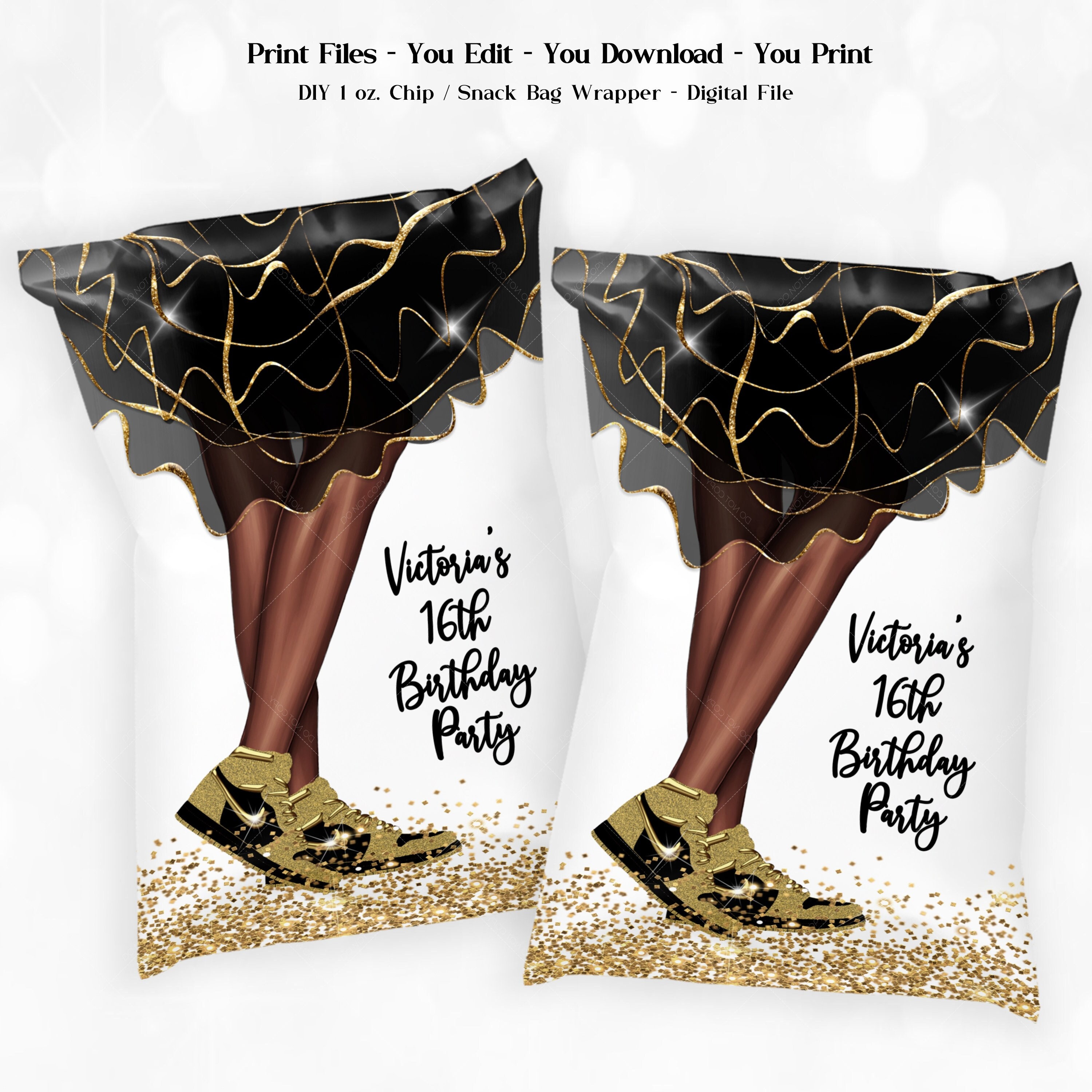 Sneaker Ball Chip Bag Wrapper Sneaker Sweet 16 Chip Bag - Etsy