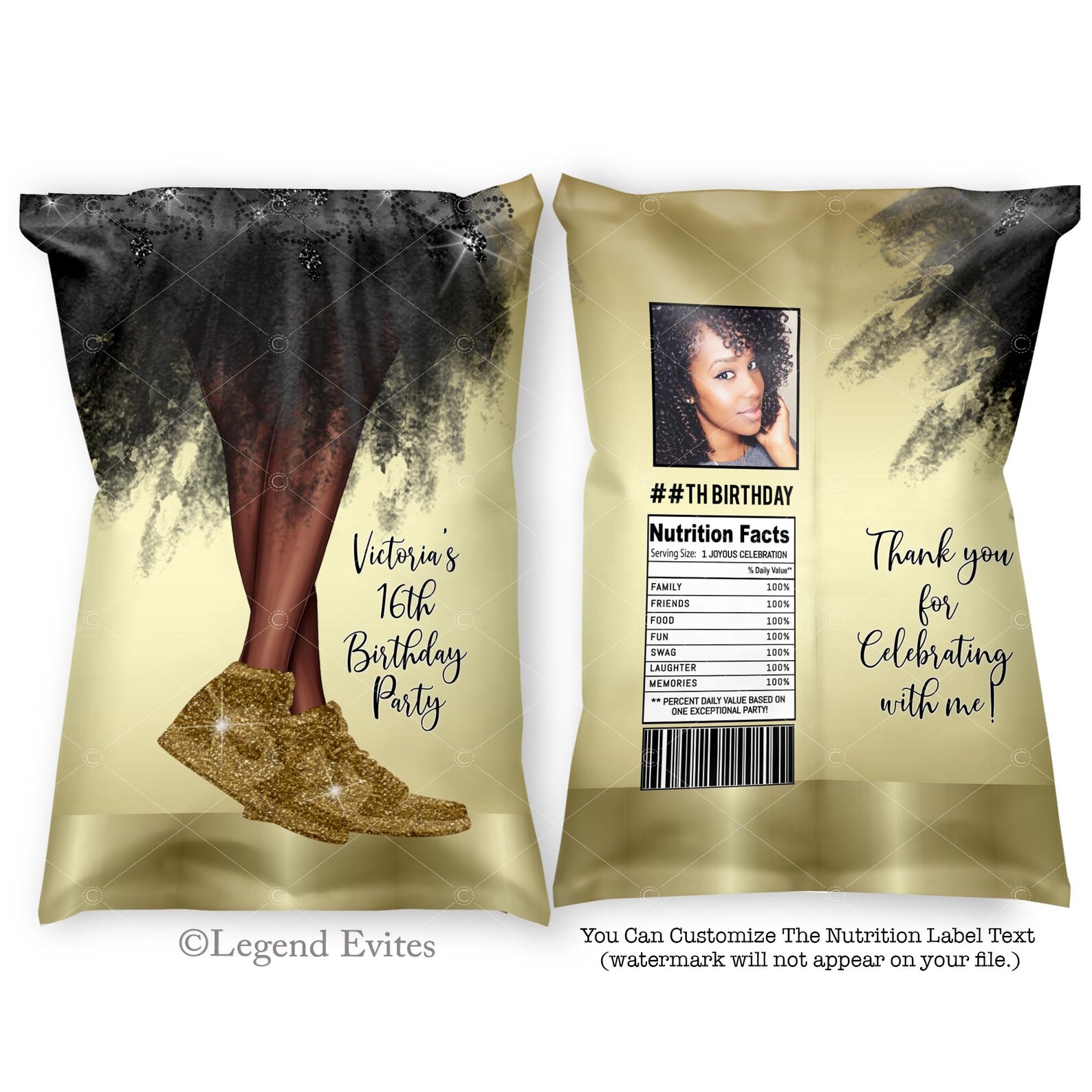 Sneaker Party Chip Bag Wrappersneaker Sweet 16 Chip Bagsweet - Etsy