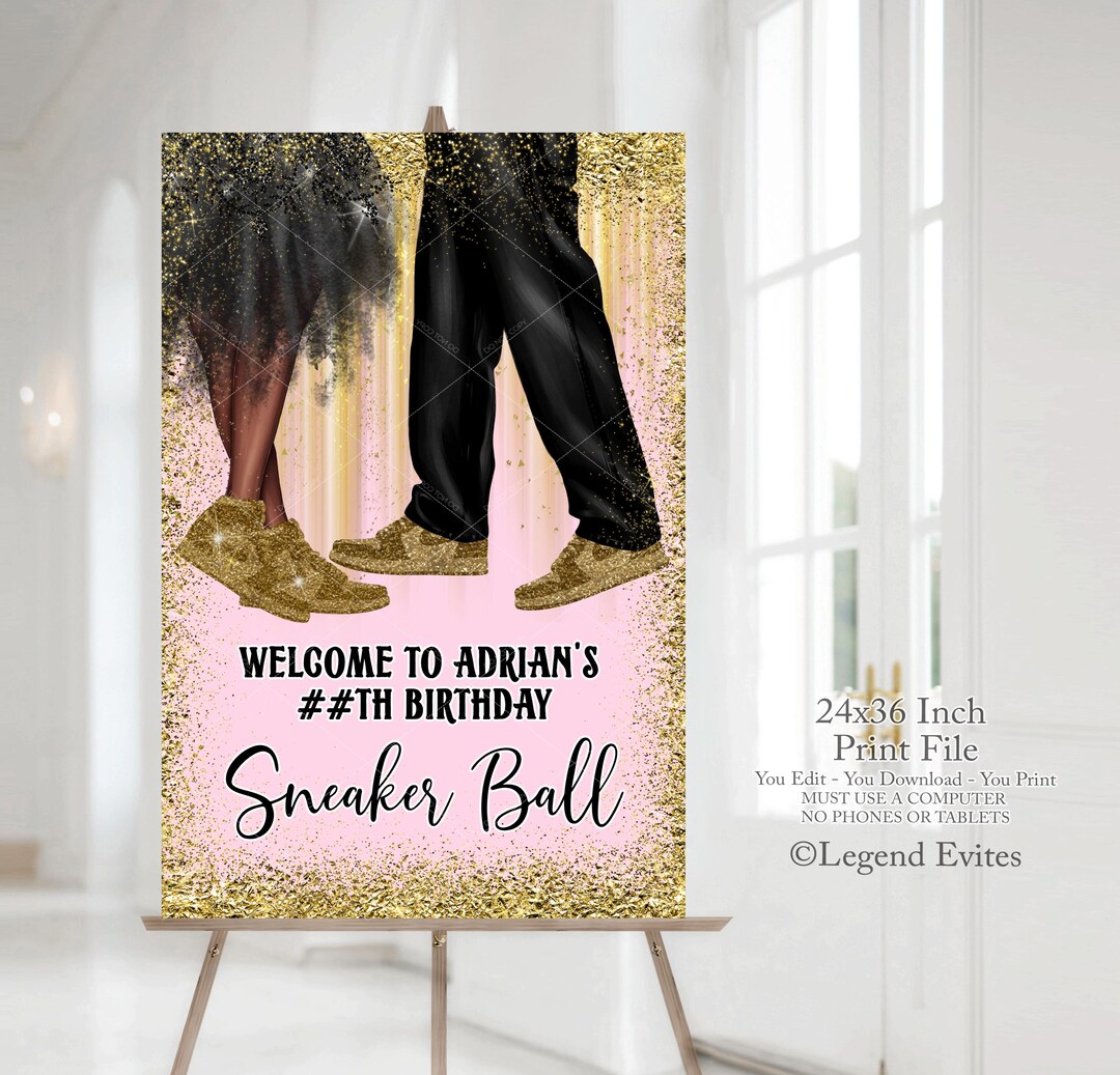 Sneaker Ball Welcome Signs,sneaker Ball Party Welcome Sign,womans ...