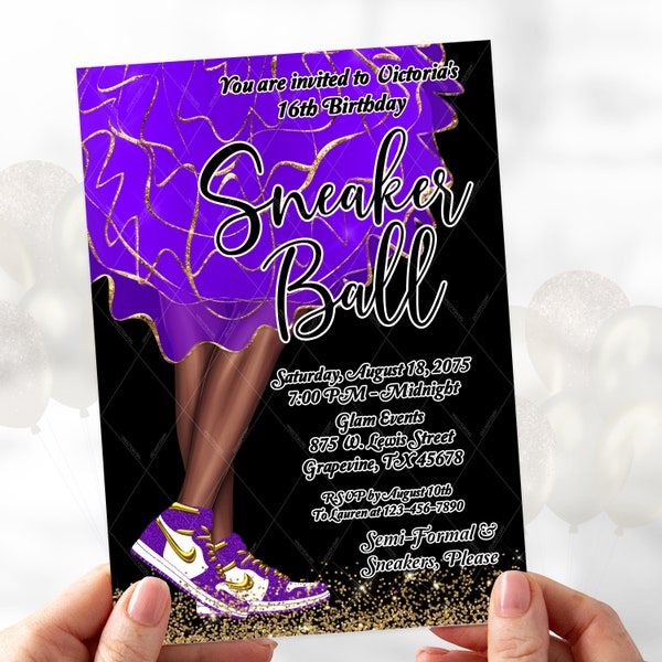 50th Birthday Sneaker Ball Invitations - Etsy