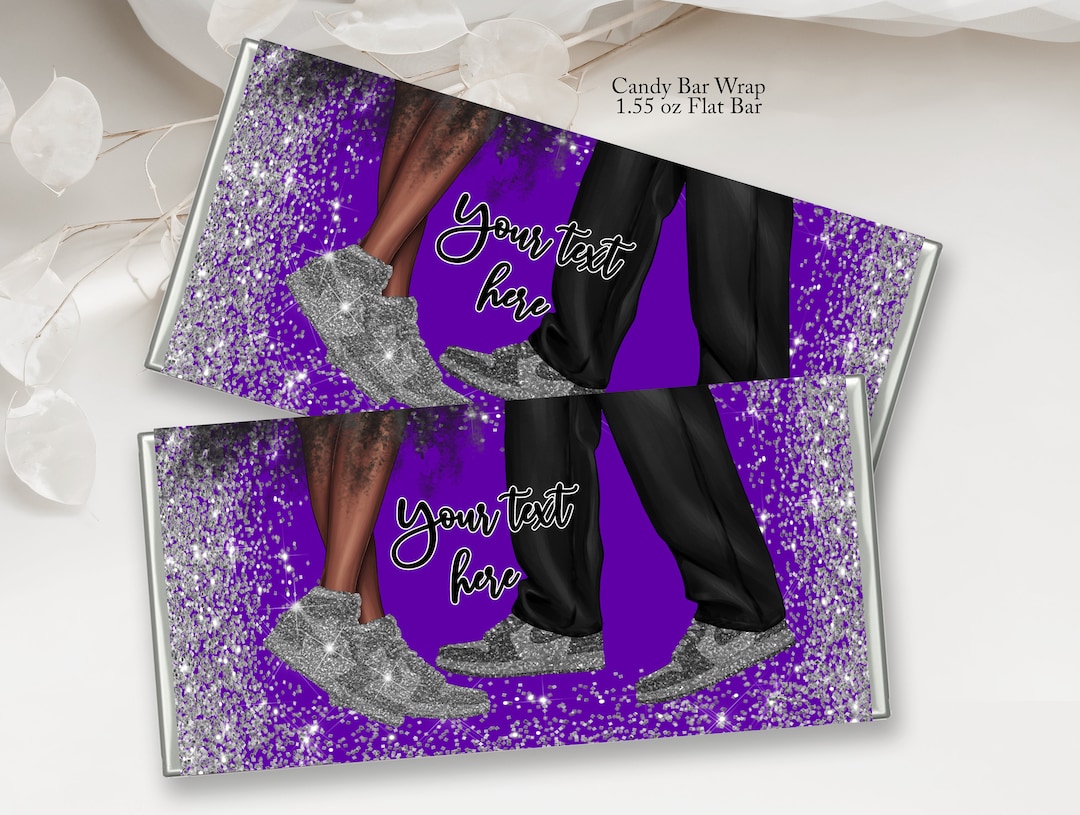 Purple Silver Sneaker Ball Candy Bar Wrapper (digital Print File) - Etsy