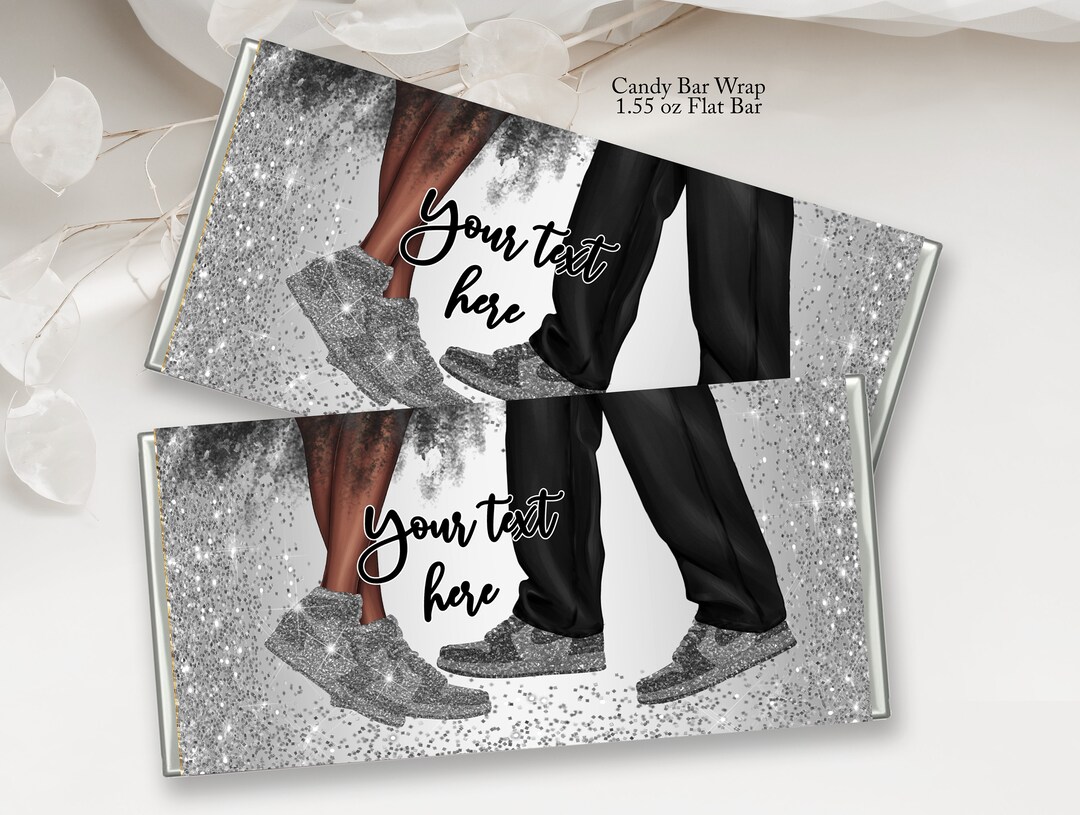 Sneaker Ball Candy Bar Wrapper: Black Silver Glitter (digital File) - Etsy