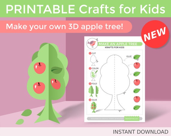 Crafts for Kids Preschool Worksheets Paper Crafts Activity | Etsy