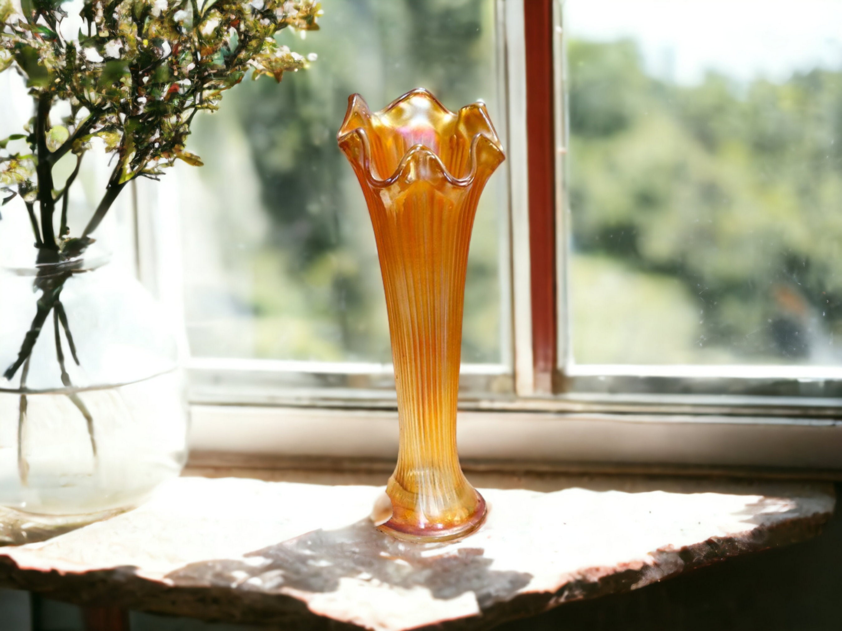 Carnival Glass Funeral Vase