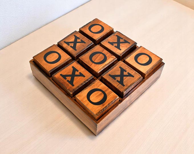 Giant Tic Tac Toe Wooden Blocks Game - 10 X 10 X 2 1/2 Inch Box With 3 ...