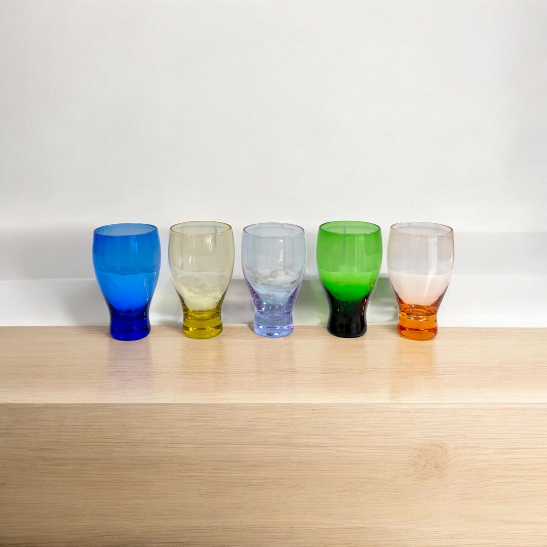 Vintage Colored Shot Glasses – Set of 5 Mini Tumblers - Etsy