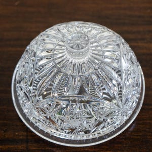 Vintage Pinwheel Starburst Crystal Butter Dish, Glass Dome Food Cover ...