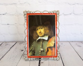Red Enamel Picture Frame - Etsy