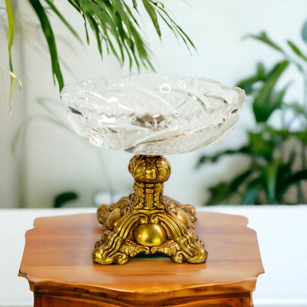 Gold Pedestal Bowl - Etsy