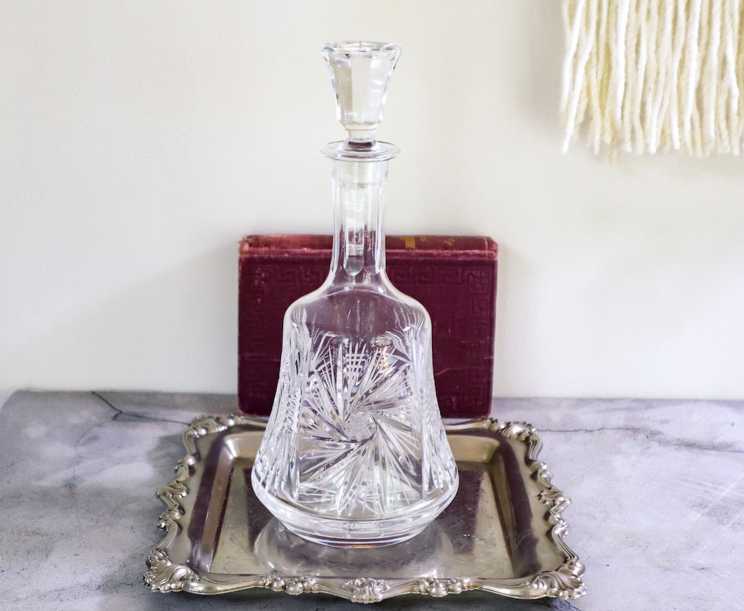Pinwheel Crystal Decanter Bottle Vintage Barware Whisky - Etsy
