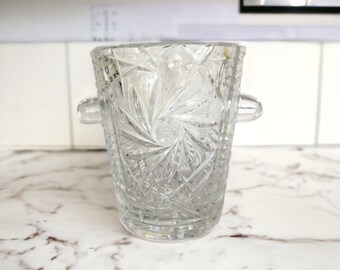 Vintage Lead Crystal Wine Ice or Wine Bucket With Floral - Etsy