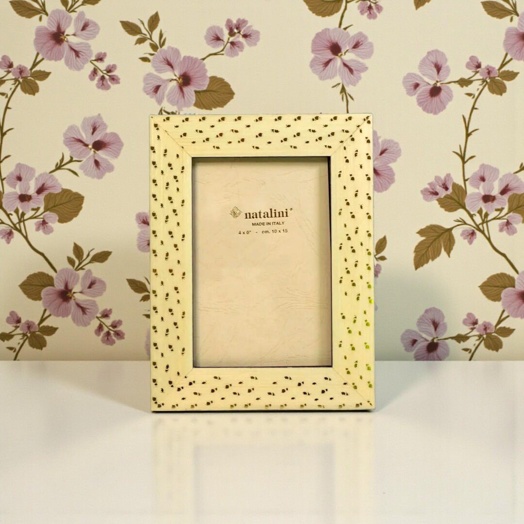 Natalini Picture Frame – 4x6 Painted Cream and Gold Wood Italian Photo ...