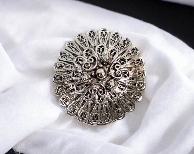 Vintage Silver Scarf Clip | Mid Century German Scarf Holder - Etsy