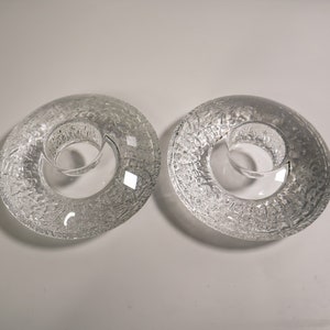 Orrefors Crystal Discus Votive Holders Vintage Set of 2 Scandinavian ...
