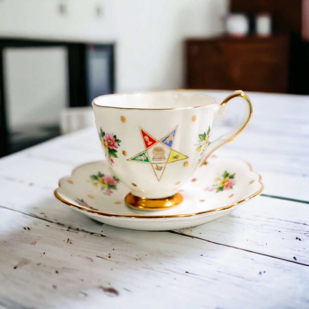 Order of the Eastern Star Teacup | Ceramic Cup and Saucer | Vintage ...
