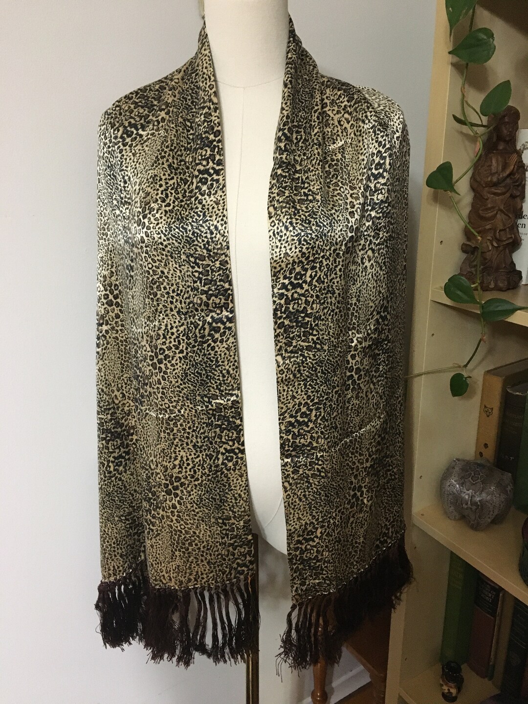 Pure Silk Animal Print Wrap Shawl Scarf Vintage Chinese Silk - Etsy