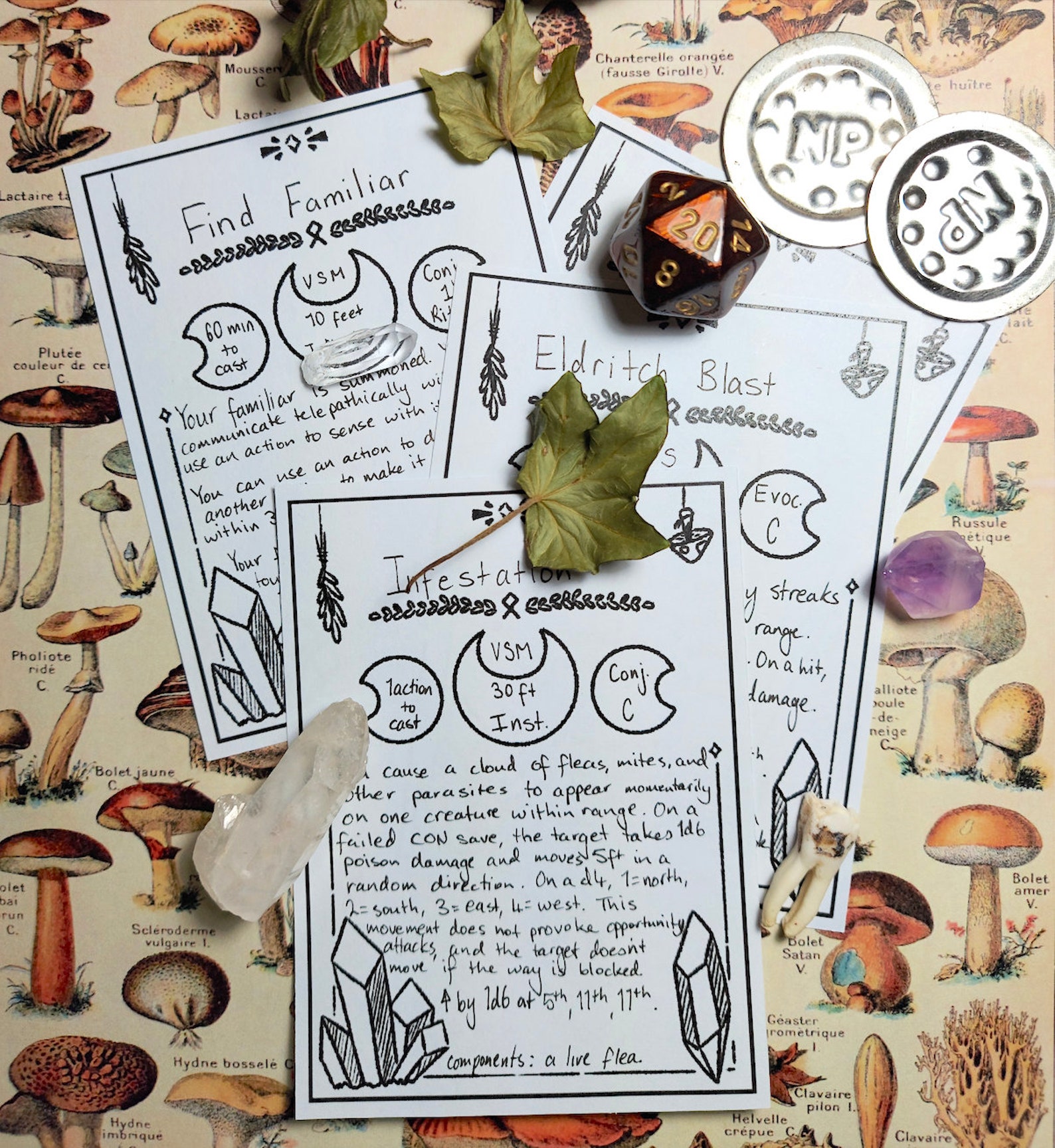 Blank Printable Spell Cards (witch) - for Dungeons and Dragons - D&D ...