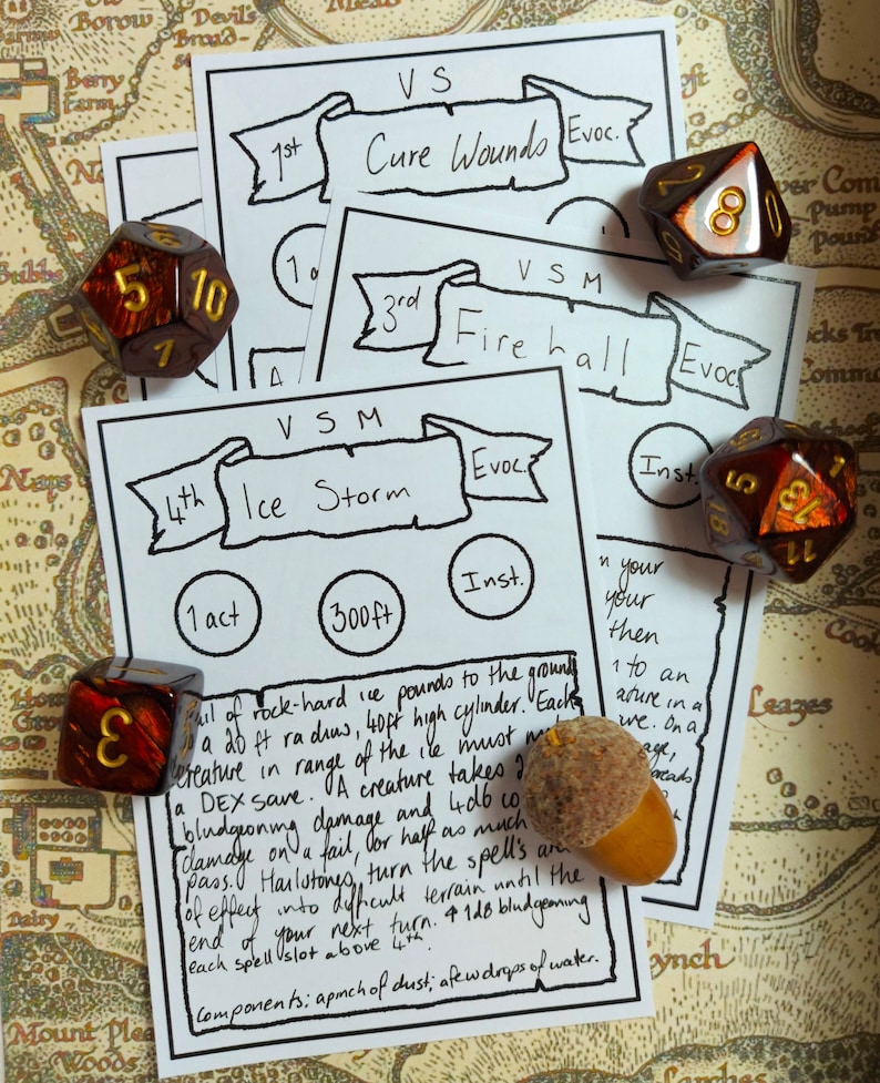 Blank Printable Spell Cards (scroll Combo) - for Dungeons and Dragons ...