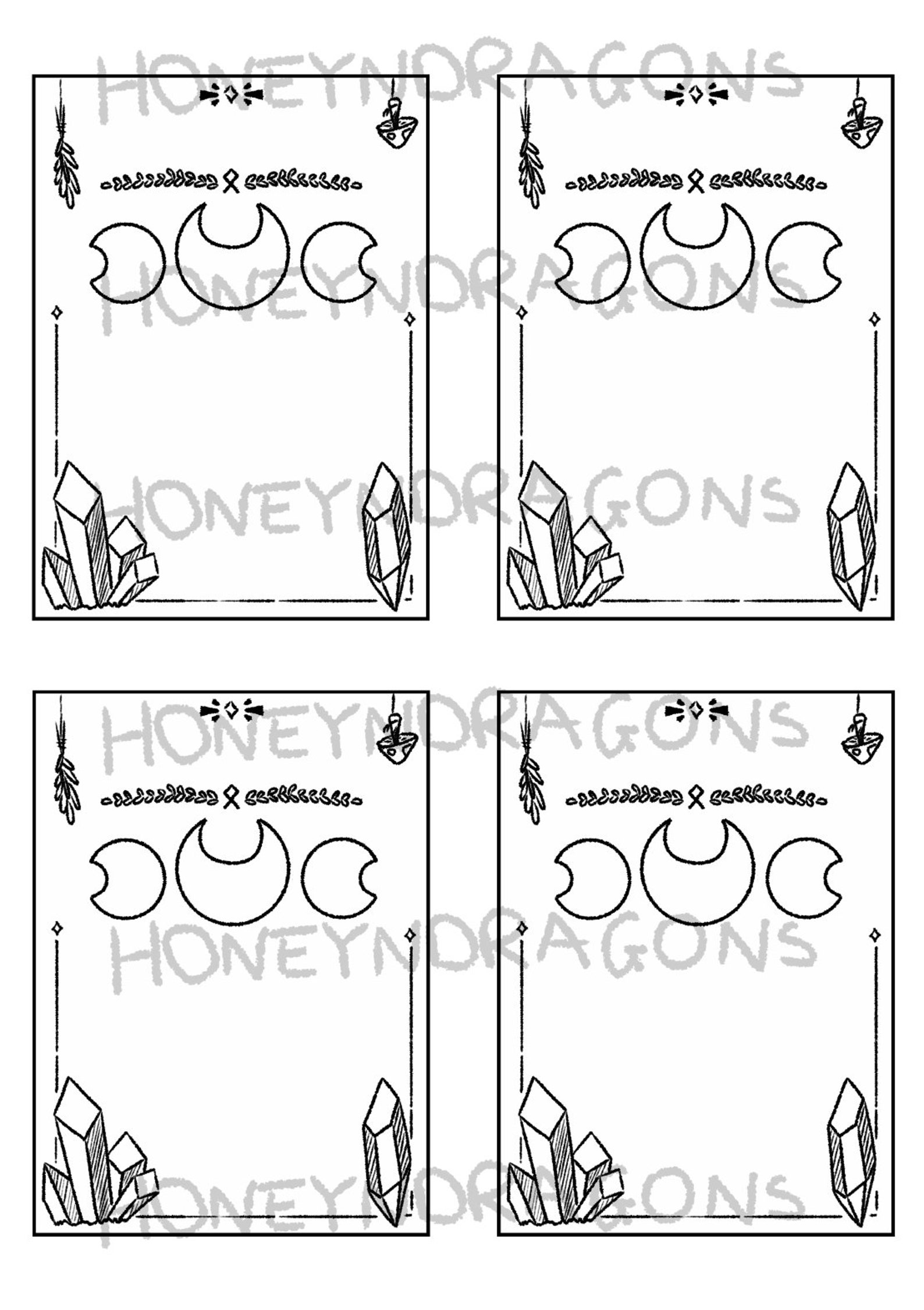 Blank Printable Spell Cards (witch) - for Dungeons and Dragons - D&D ...