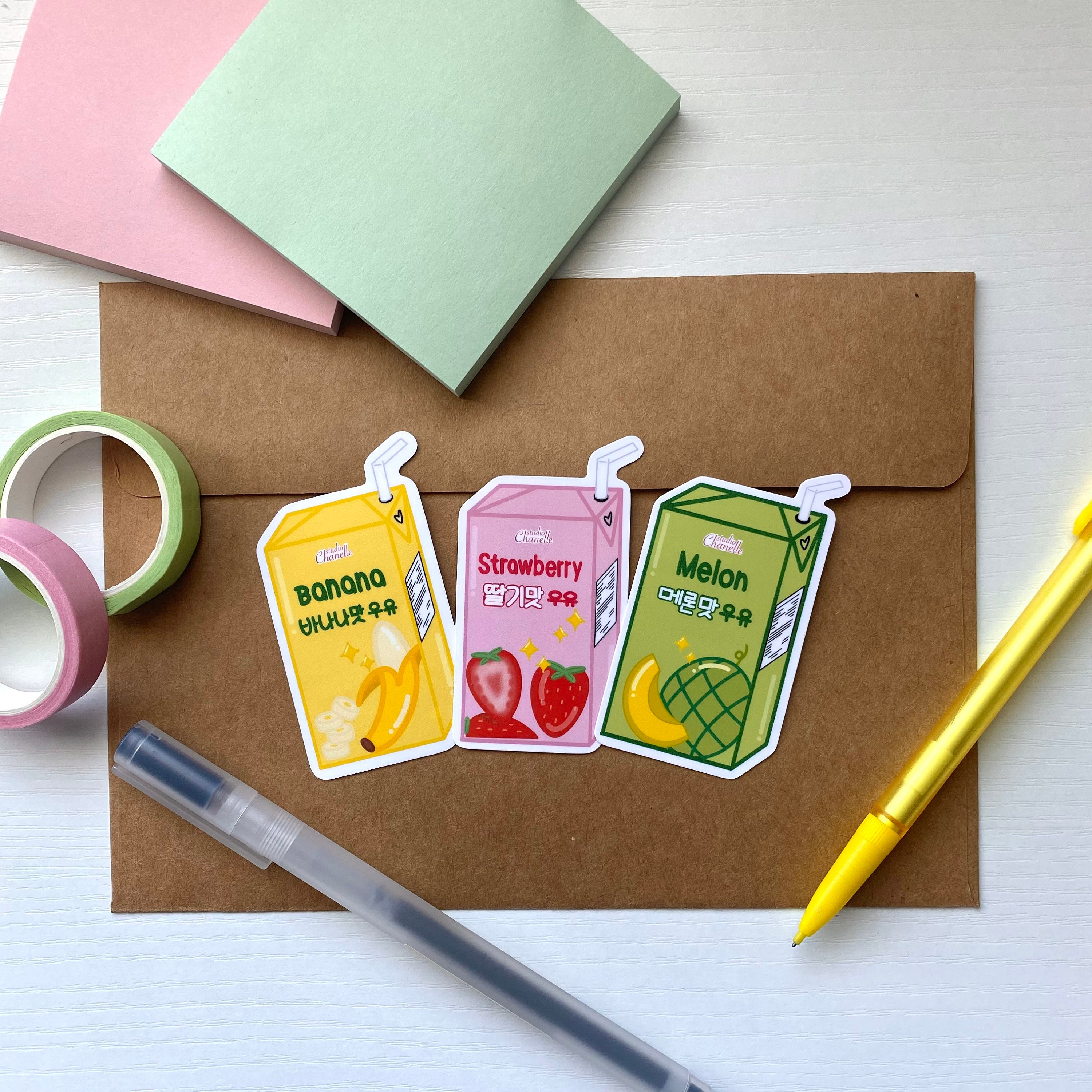Individual Banana Milk Sticker, Korean Drink Sticker, Korean Stickers ...