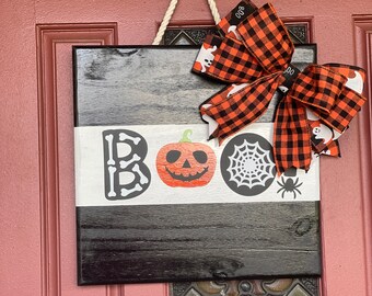 Boo Welcome Sign Door Tags for Front Door / Halloween Farmhouse Decor ...