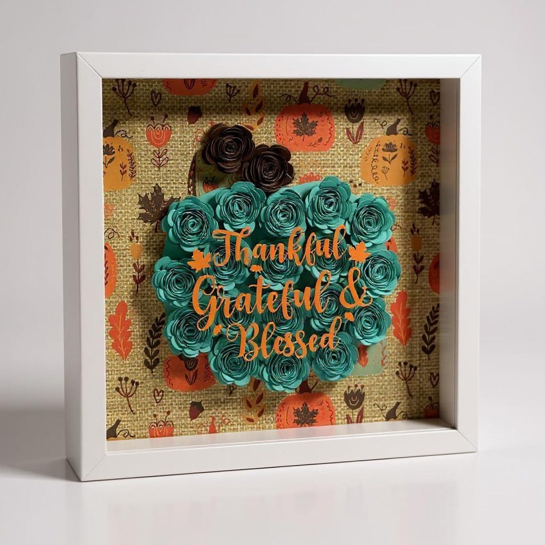 Thanksgiving Pumpkin Shadow Box - Etsy
