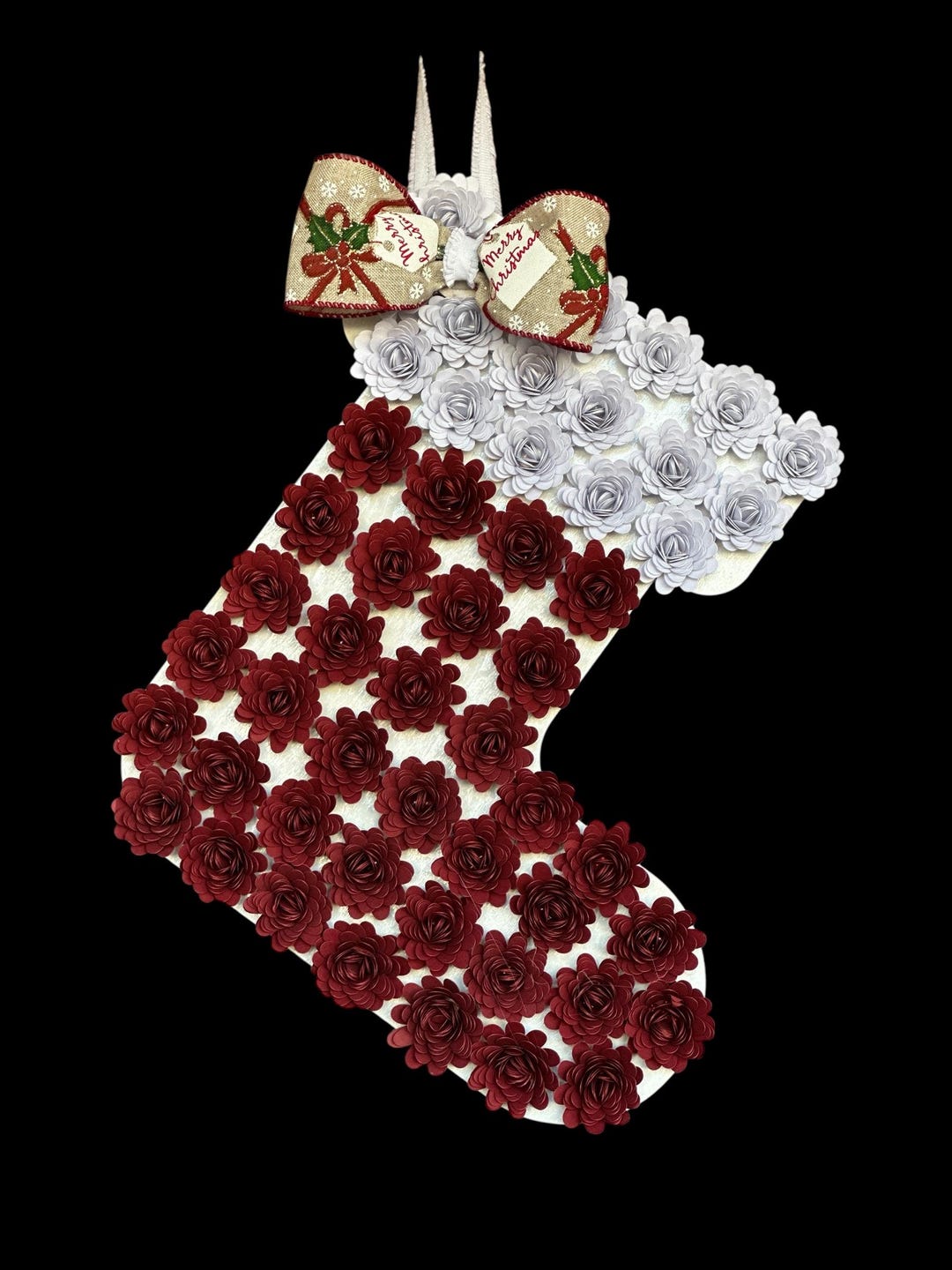 Christmas Stocking Made of Paper Flowers - Etsy