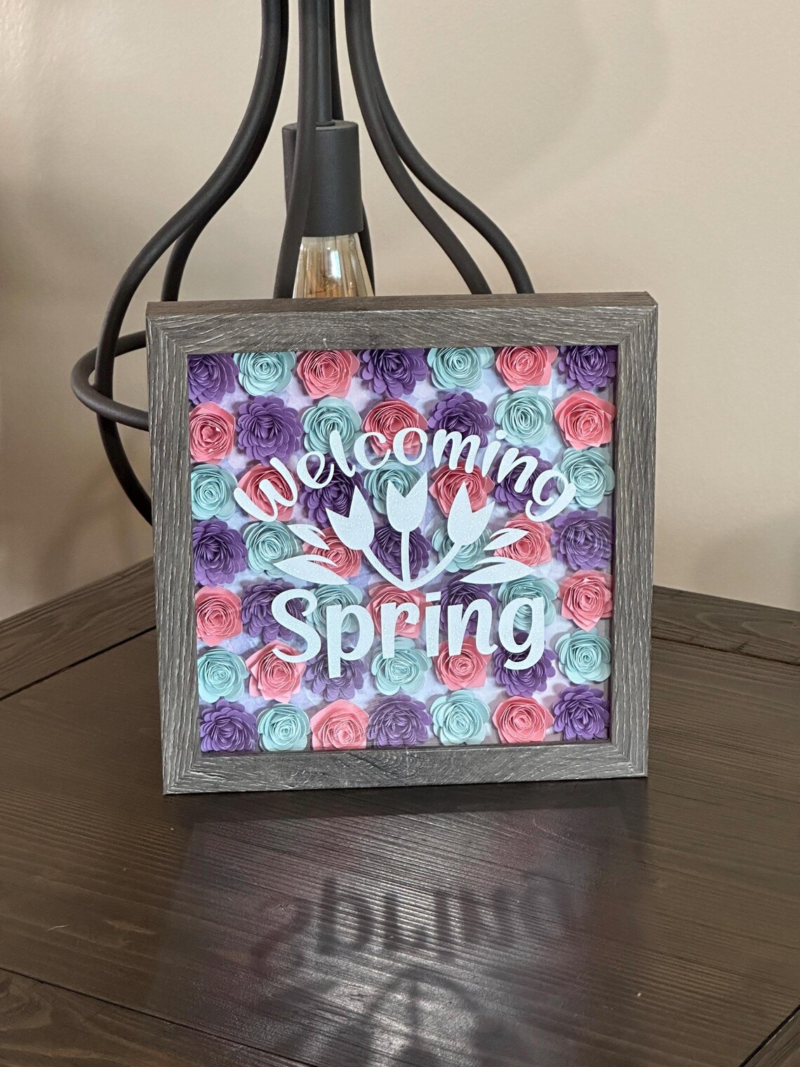 Spring Paper Flowers Shadow Box - Etsy