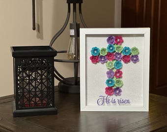Flower Shadow Box Religious Easter Cross Gift - Etsy