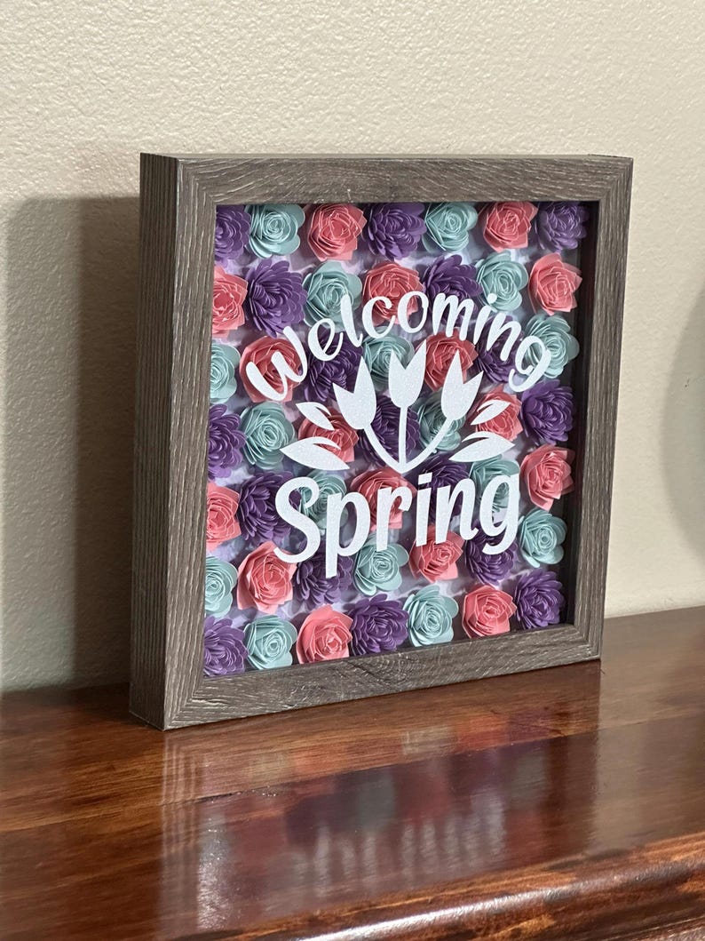 Spring Paper Flowers Shadow Box - Etsy
