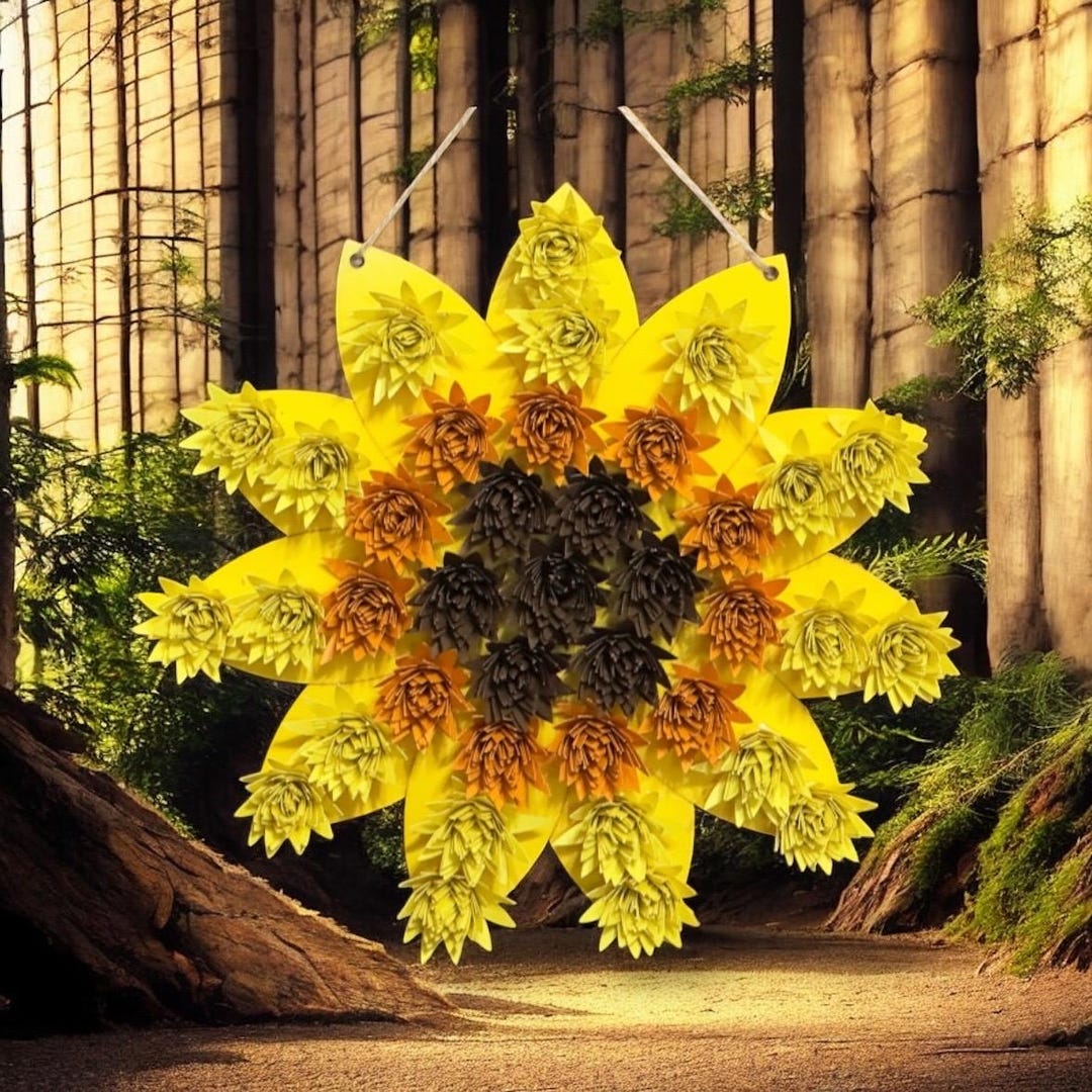 Sunflower Paper Flower Sign - Etsy