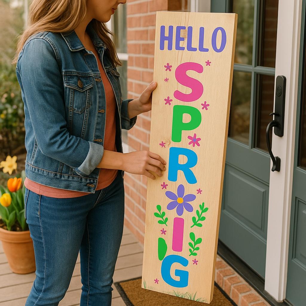 Hello Spring Porch Sign - Etsy