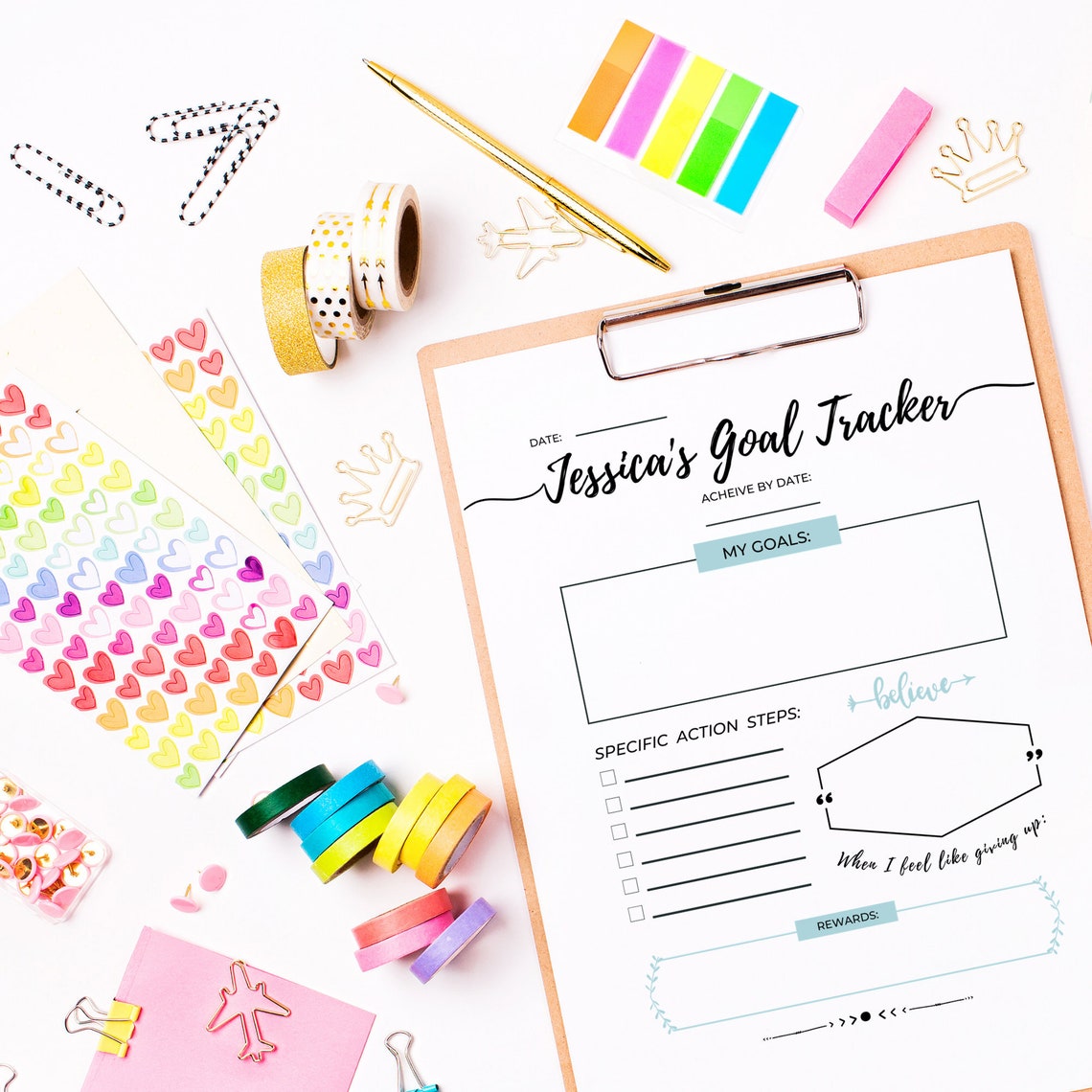 Goal Tracker Printable Goal Tracker Template Goal Setting - Etsy Hong Kong