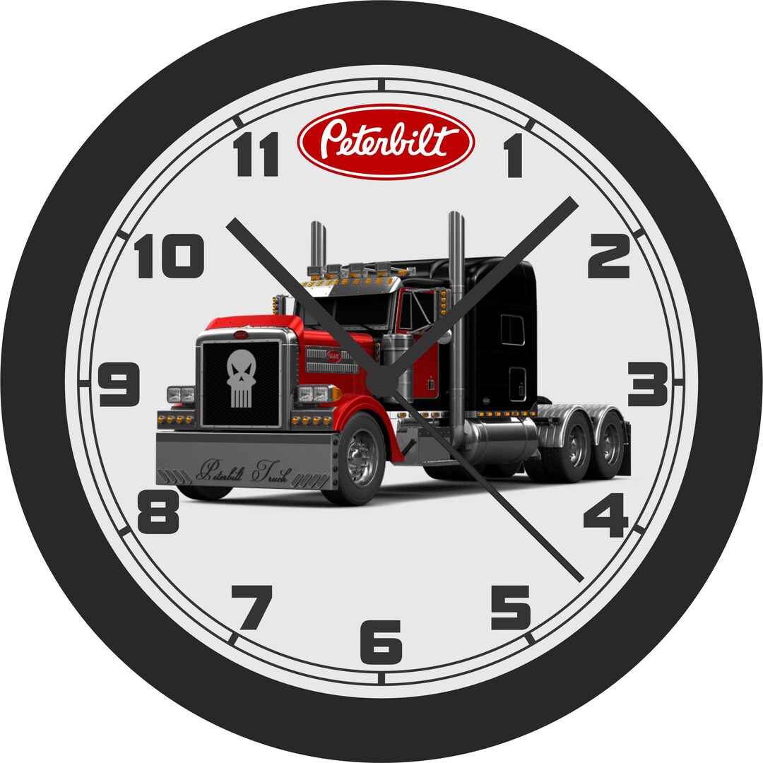 Peterbilt Semi-truck Wall Clock-add Your Business Name Free - Etsy Peterbilt Semi-truck Wall Clock-add Your Business Name Free - Etsy
