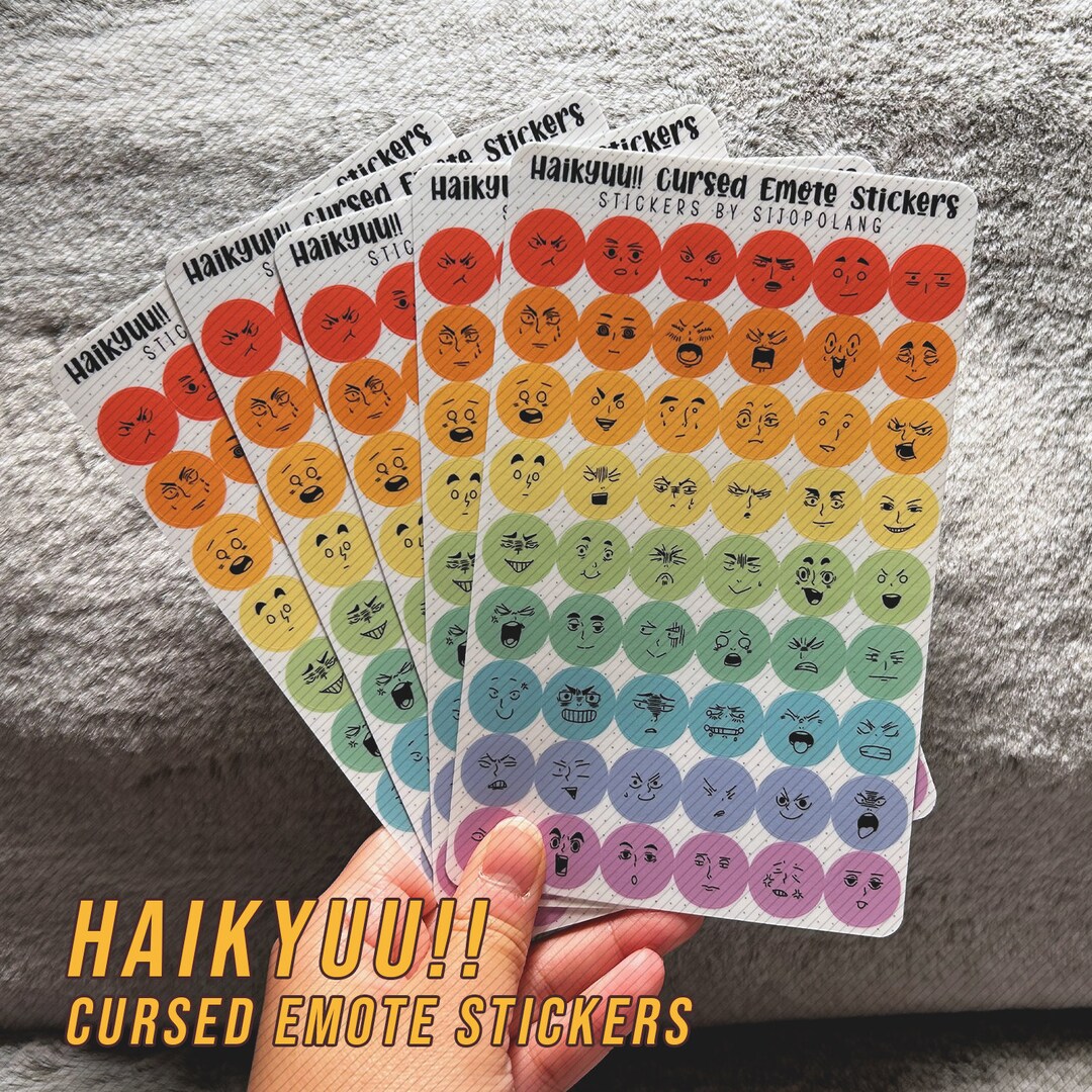 HQ Cursed Emote Sticker Sheet Volleyball Anime Stickers - Etsy