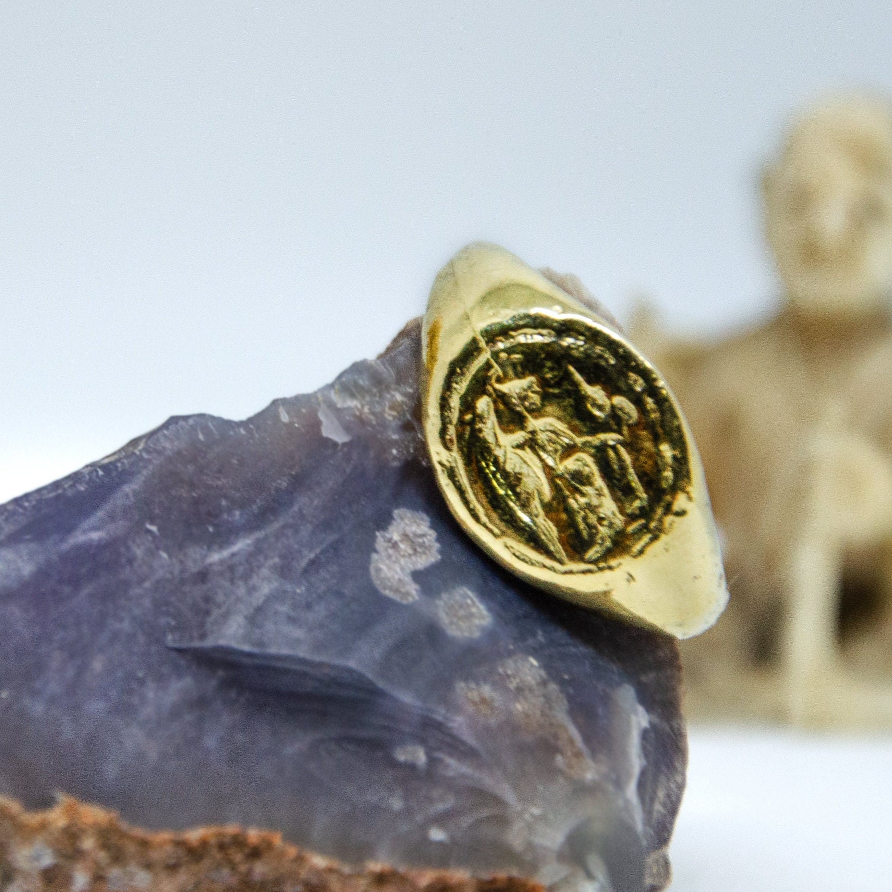 Nike Goddess of Victory Ring in Sterling Silver and Bronze, Handmade ...