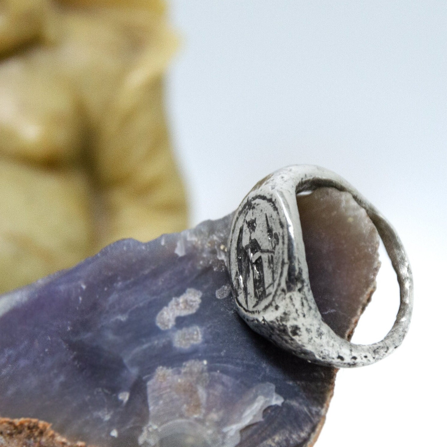 Nike Goddess of Victory Ring in Sterling Silver and Bronze, Handmade ...