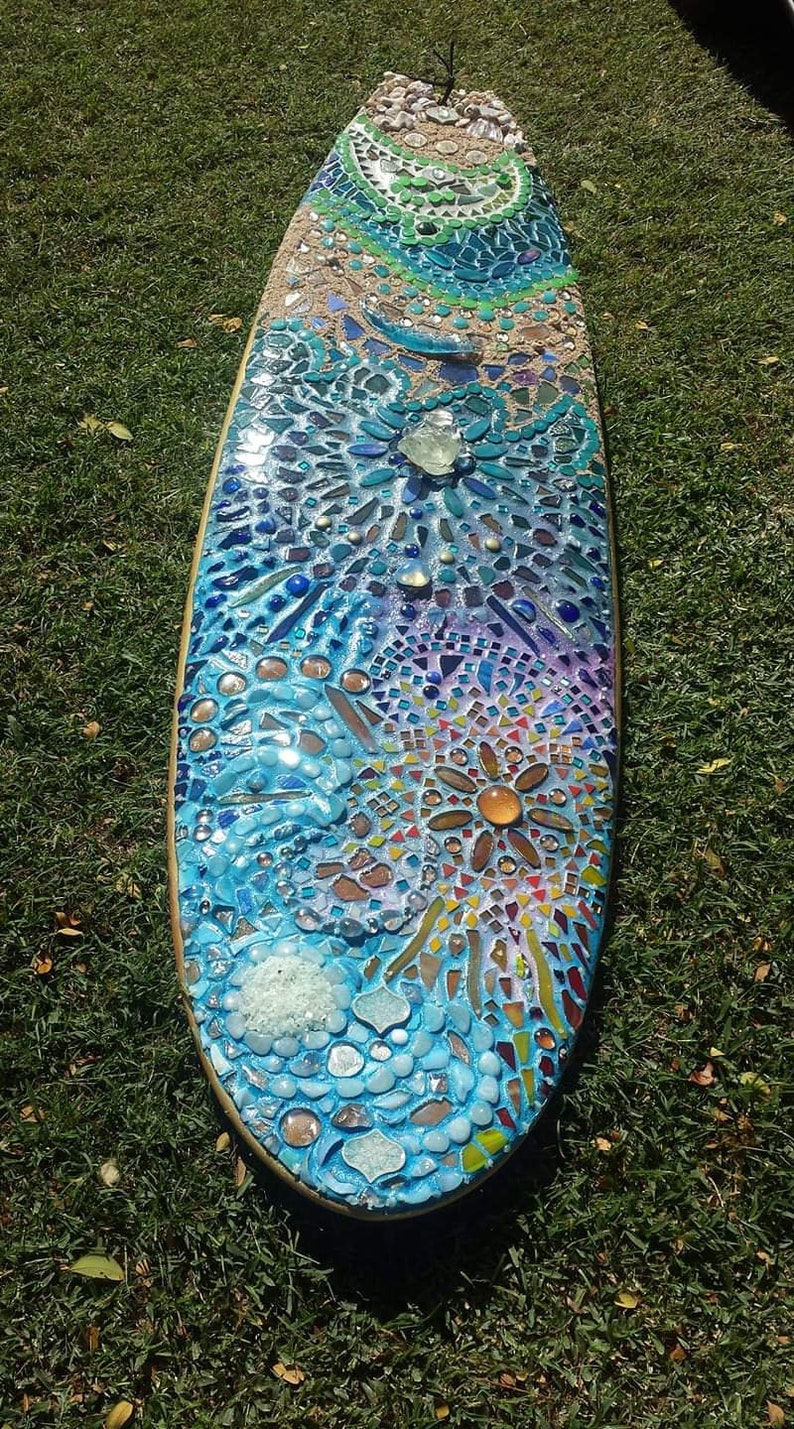 Ocean Temple Mosaic Surfboard - Etsy